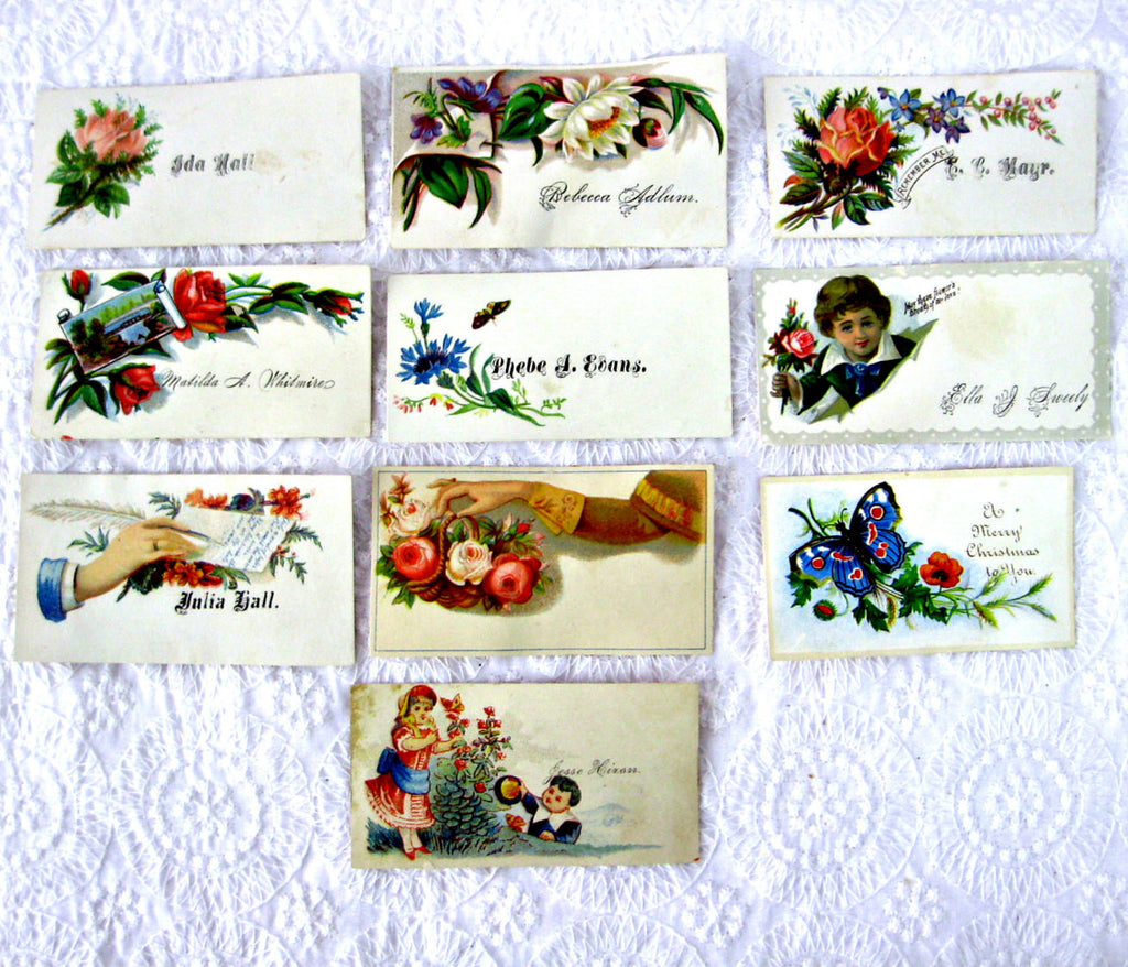 Victorian Calling Cards Visiting Cards Set Of 10 Flowers Chldren Ephem ...
