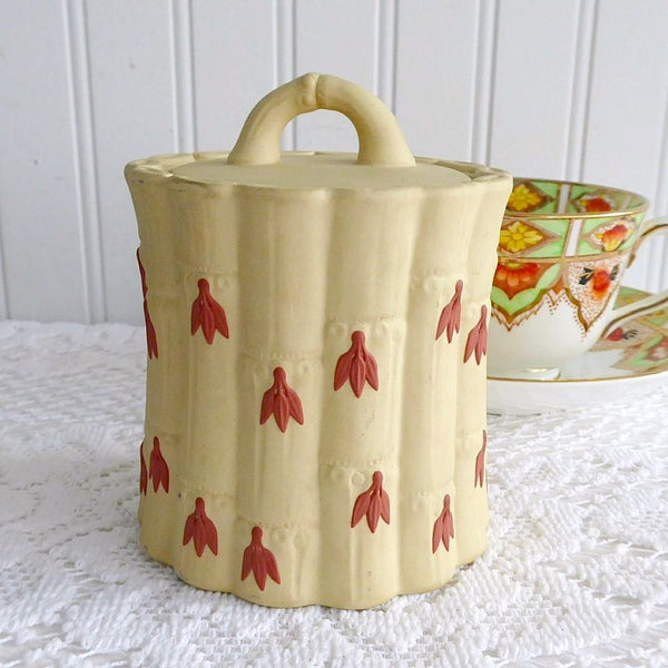 Wedgwood Jasper Jar With Lid Primrose And Terracotta 1950s Bamboo Cane ...