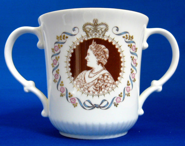 Royal Doulton Loving Cup Queen Mum Elizabeth 1980 80th Bd Royal Commem ...