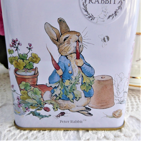 Tea Tin Beatrix Potter Peter Rabbit Empty Tea Canister Jeremy Fisher T ...