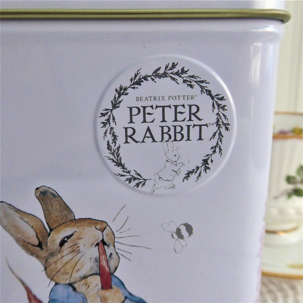 Tea Tin Beatrix Potter Peter Rabbit Empty Tea Canister Jeremy Fisher T ...