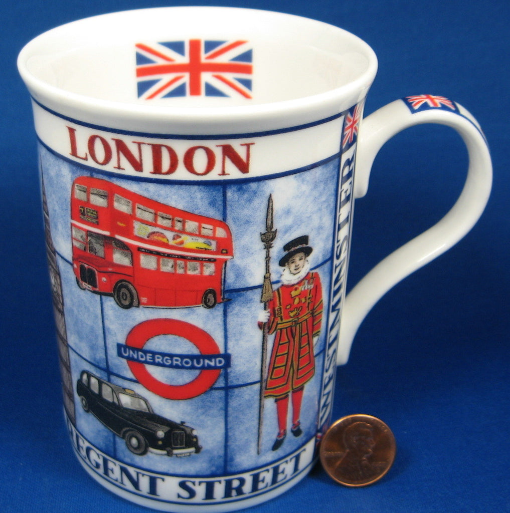 London Souvenir Mug English Bone China Guards Big Ben Double Decker Bu ...