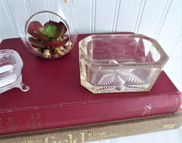 Large Antique Master Open Salt Cut Crystal Victorian Leaf Bottom Facet ...