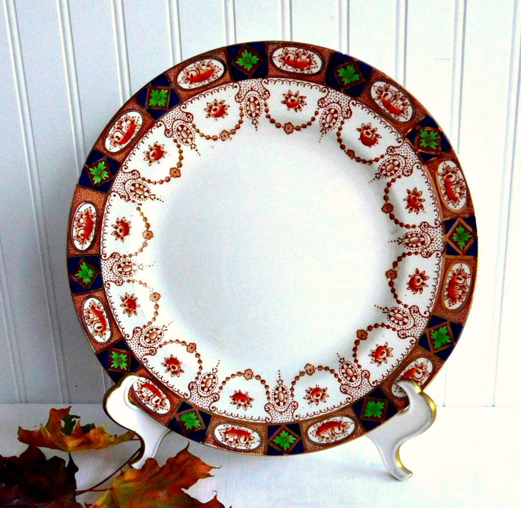 Victorian 10 Inch Imari Dinner Plate Colclough 1890s England Swags Gol ...
