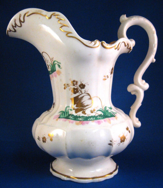 Victorian Copy French Porcelain Pitcher Fancy Large 1890s Gold Tulips ...