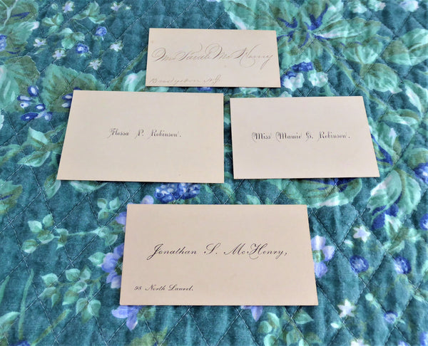 Victorian Calling Cards Visiting Cards 4 Gift Cards 1890s Victoriana A ...