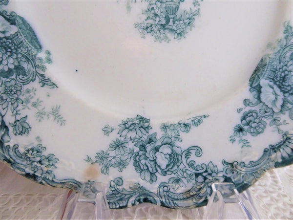 Teal Transferware Plate Wilkinson Arcadia Antique Floral England 1890 ...