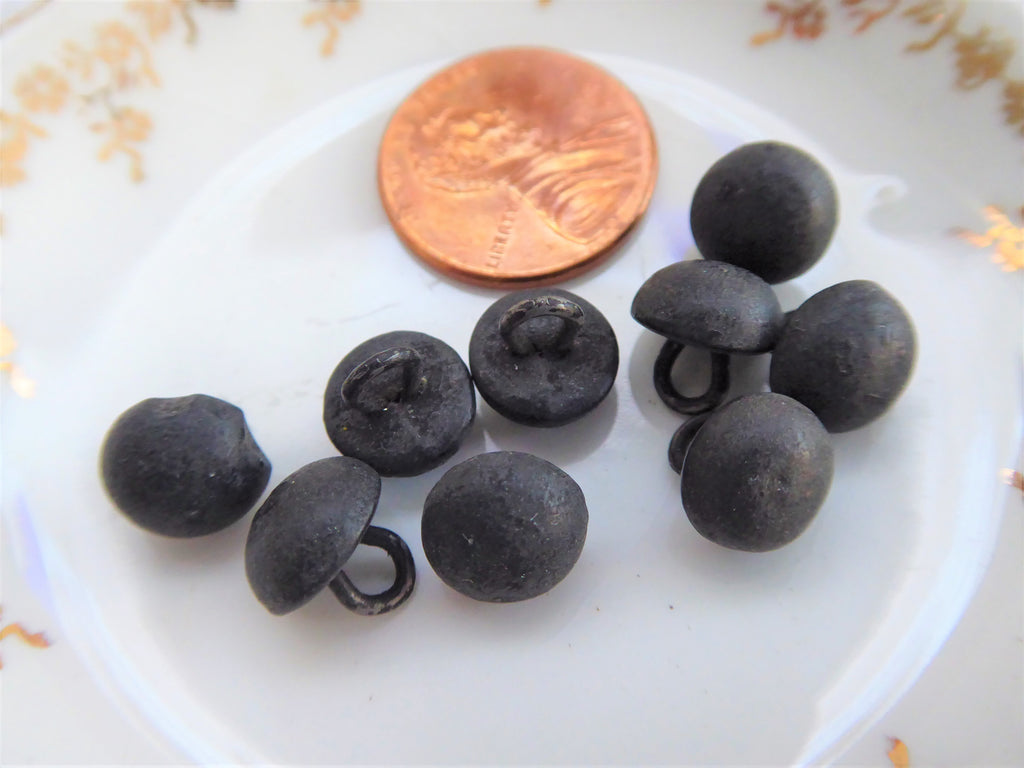 Matte Black Antique Shoe Buttons 9 Glove Buttons Bakelite 1900s Button ...