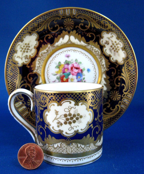 Fancy Edwardian Cup and Saucer Cabinet Crown Staffordshire England Flo ...