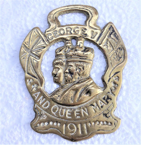 King George V Queen Mary Horse Brass Crowned 1911 Harness Ornament Roy ...