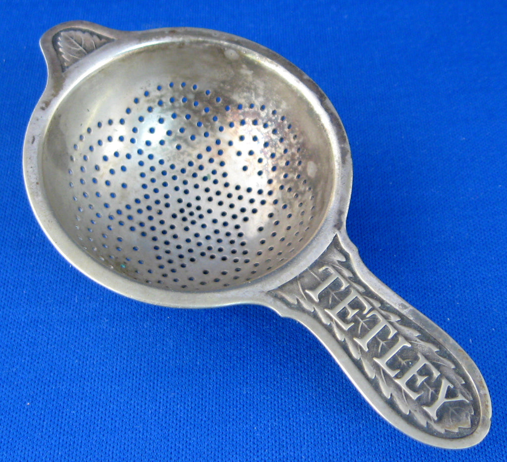 Tetley Tea Strainer Advertising Tea Leaf Catcher Silver Plate 1920s Ov ...