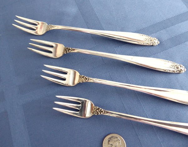 Set Sterling Silver Cocktail Seafood Forks 4 International Prelude 193 ...