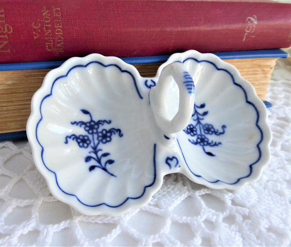 Vintage Czech Porcelain Double Open Salt Blue Onion 1940s Blue White ...