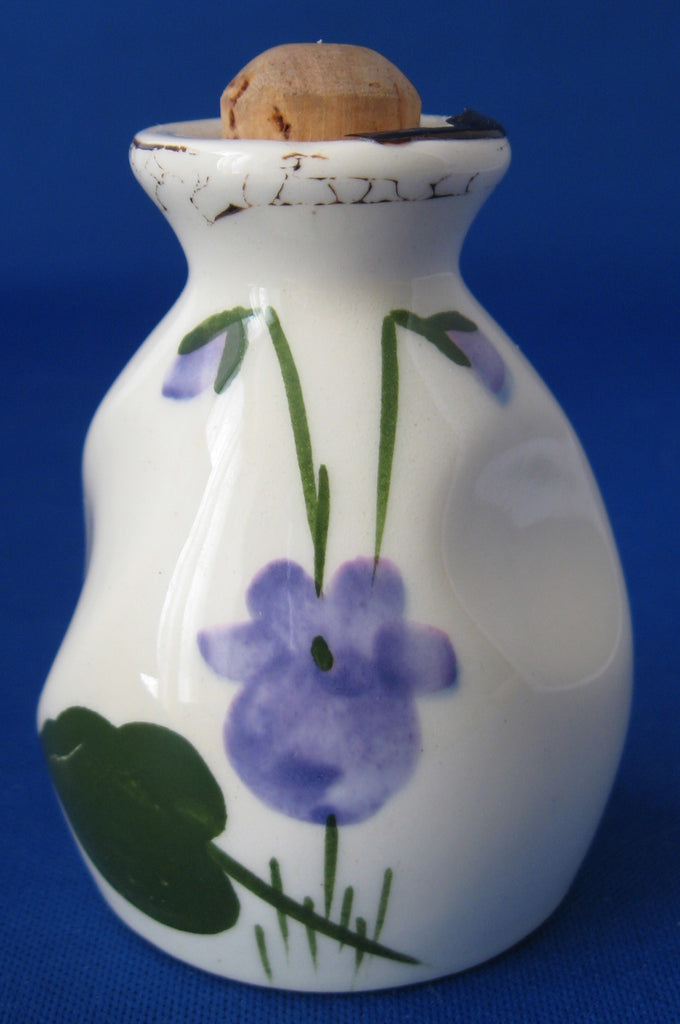 Devon Violets Ceramic Perfume Bottle Hand Painted 1940s Mottoware Clay – Antiques And Teacups