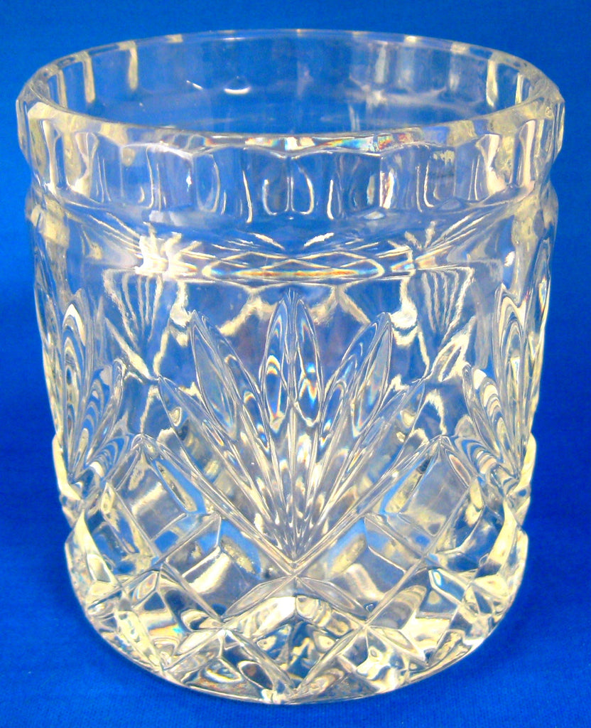 Spooner Waffle And Fan Pattern Lead Crystal USA 1940s Vase Cylinder Co ...