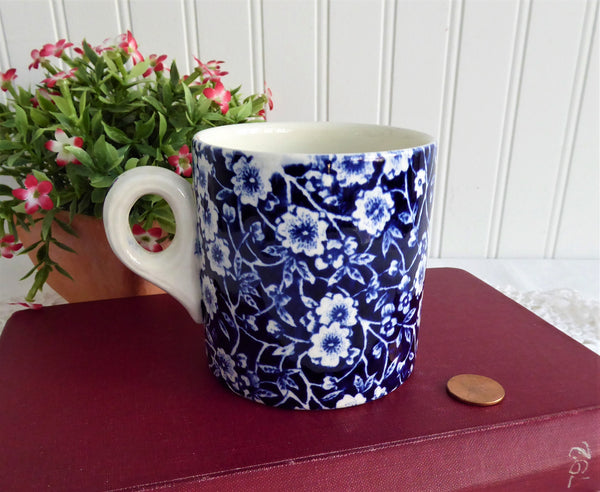 Vintage Blue Calico Ceramic Mug Royal Crownford England Blue Chintz 19 ...