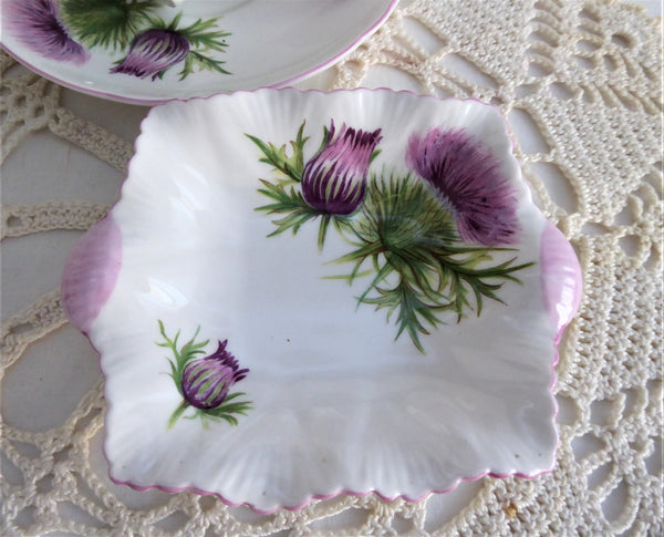 Shelley Dainty Thistle Dish Bon Bon Candy Pink Trim 1950s Trinket ...