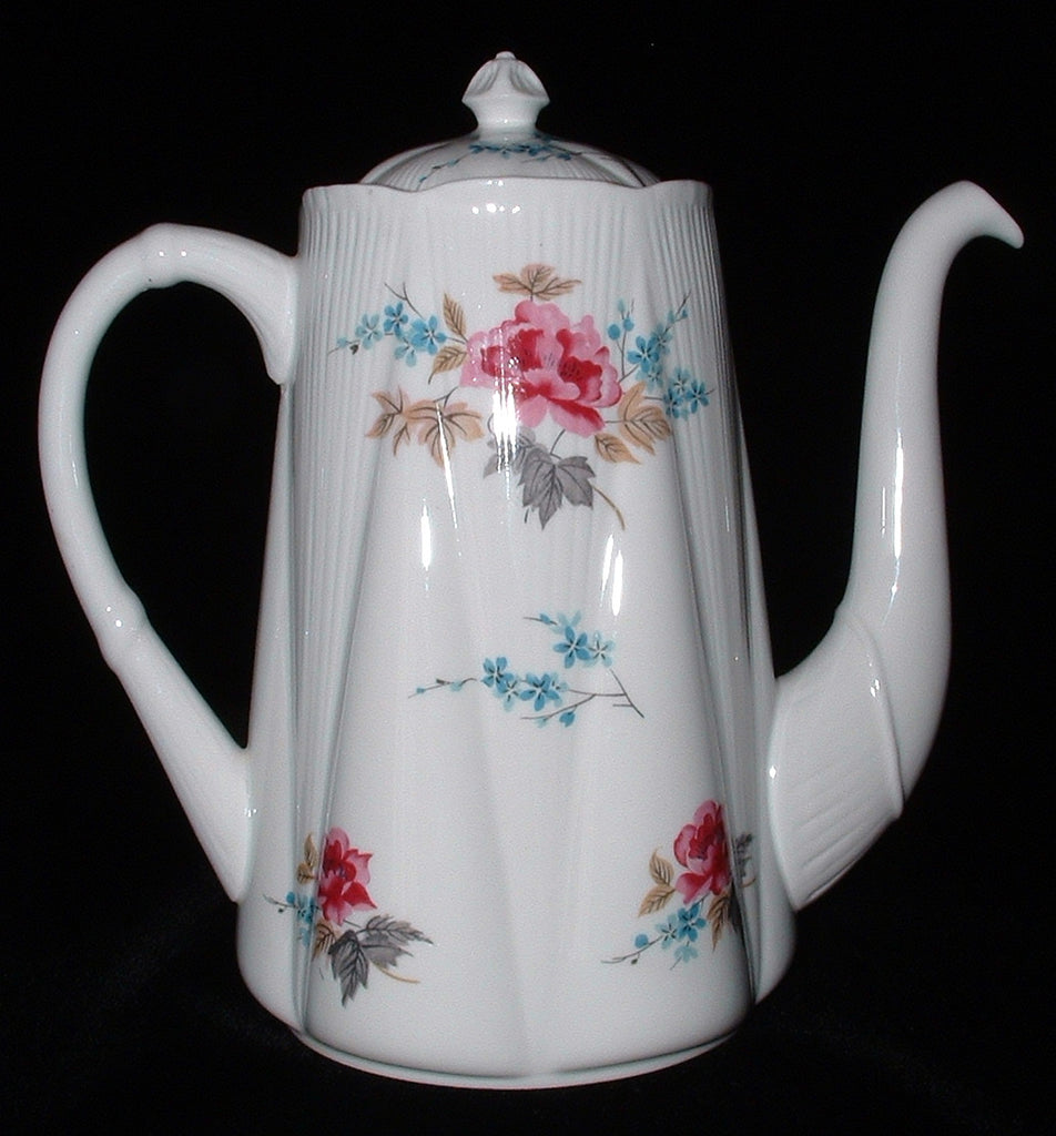 Shelley England Dainty Coffee Pot Large Pretty Floral 1950s Tall Teapo ...
