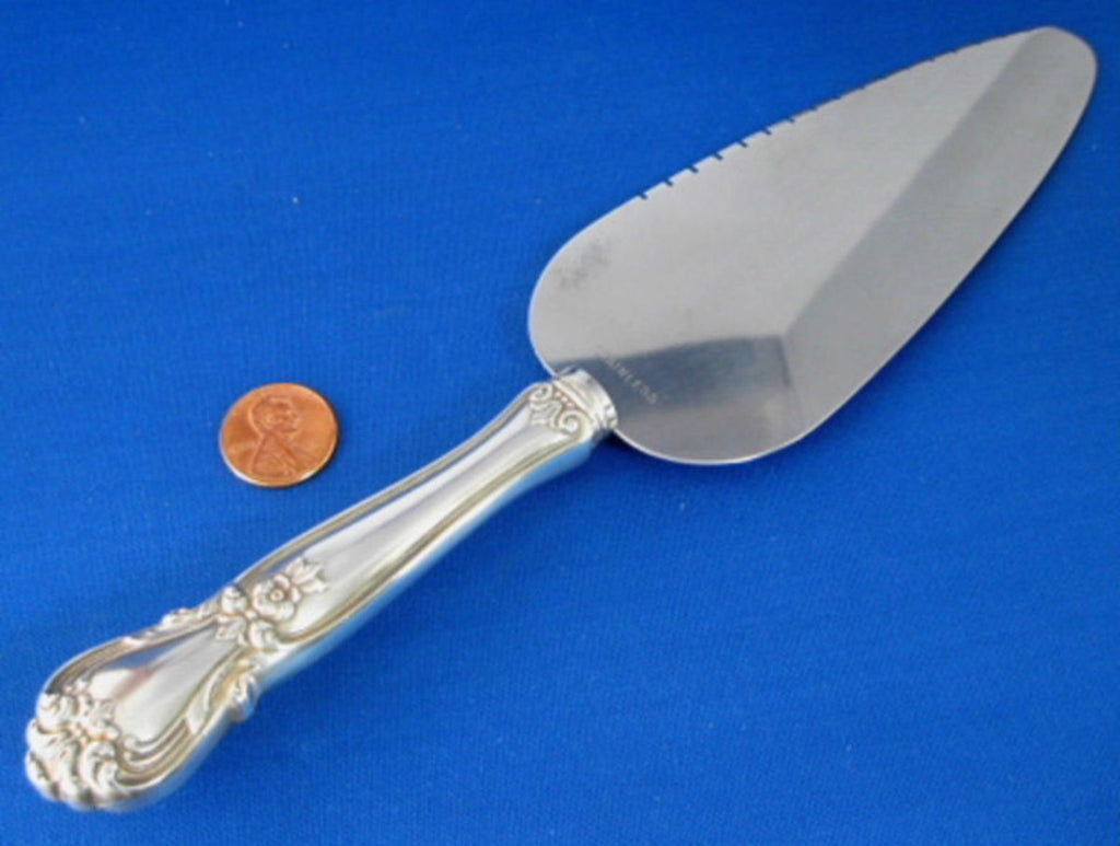 Sterling Silver Cake Server Cheese Trowel USA Foral 1940s Wedding Cake ...