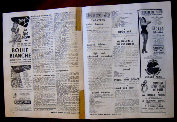 Paris Tourist Magazine American Tourist 1959 Travel Souvenir Paris Nig ...