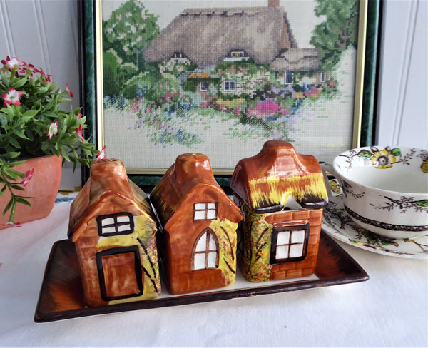 Price Kensington Cottage Ware 5 Piece Set On Tray Salt Pepper Mustard ...