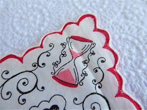 Calendar Handkerchief 1965 Original Sticker Monthly Flowers Dates Hank ...