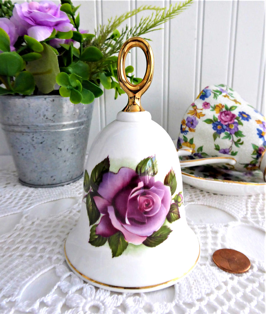 Blue Moon Rose Hostess Bell England Purple Violet Rose 1970s Bone Chin ...