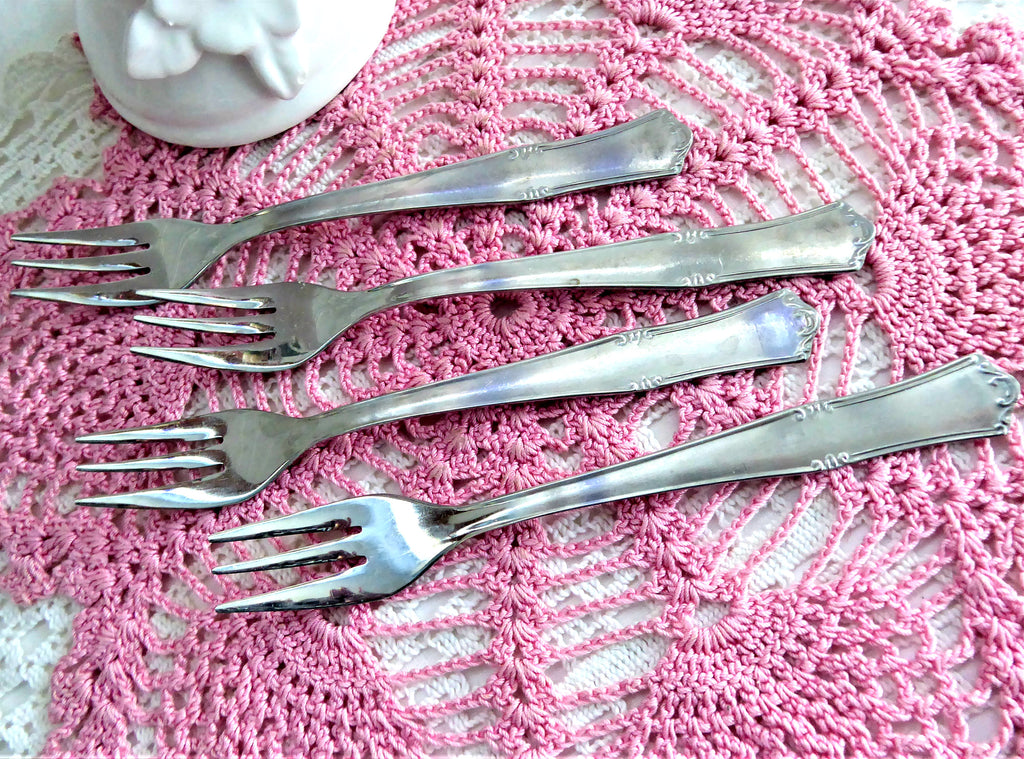 Mepra Bavaria Italian Set Of 4 Dessert Forks 1970s Salad Forks Stainle ...