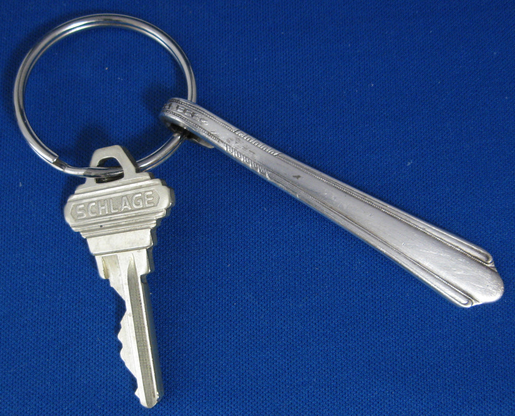 Recycled Spoon Handle Key Ring Classic Design Silver Plate Key Fob Art ...