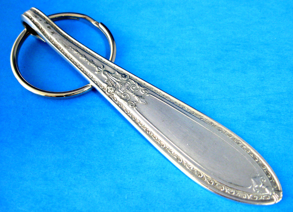 Recycled Silver Spoon Handle Key Ring Oneida Vintage Design 1930s Arti ...