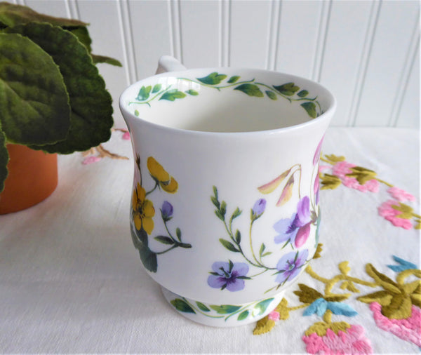 RHS Queens Mug Buttercups Pink Lavender Flowers English Bone China 199 ...