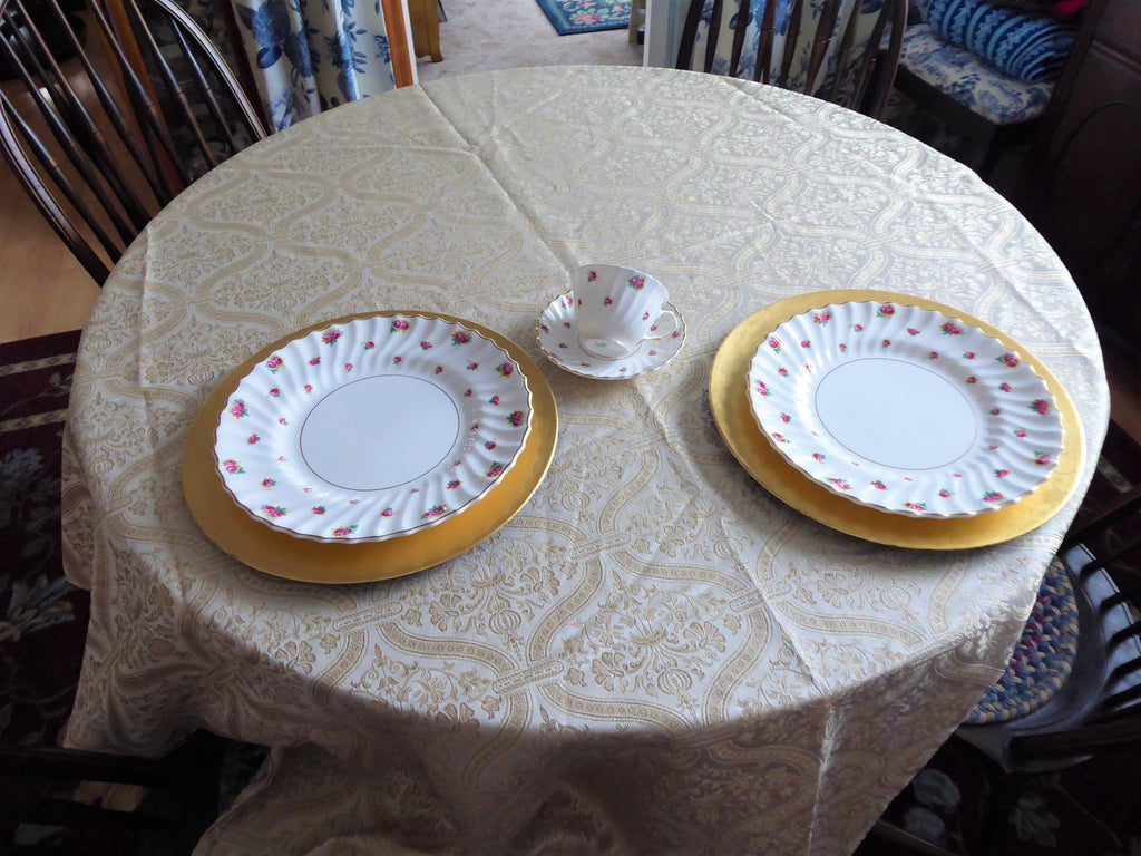 Fancy Gold Damask Tablecloth 70 By 84 Dinner Party Holiday Wedding Tea ...