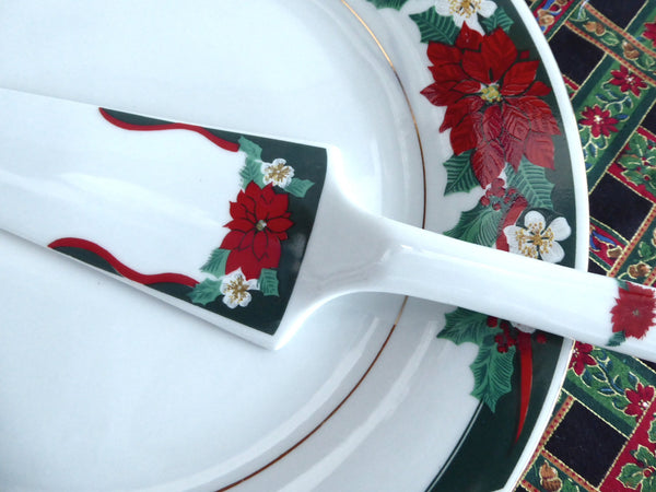 Christmas Holiday Cake Plate And Server Holly Porcelain Boxed Deck The ...