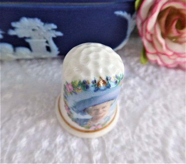 Queen Mum Elizabeth Thimble 100th Birthday 2000 Bone China – Antiques ...