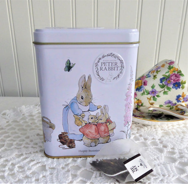 Tea Tin Beatrix Potter Peter Rabbit Empty Tea Canister Flopsy Bunnies ...